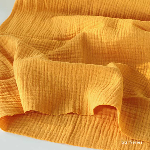 Musselin Meterware in Flieder und Senf-Gelb - Bartienes